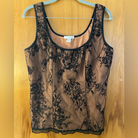 dressbarn | Tops | Paisley Mesh Corset Style Sparkly Top | Poshmark